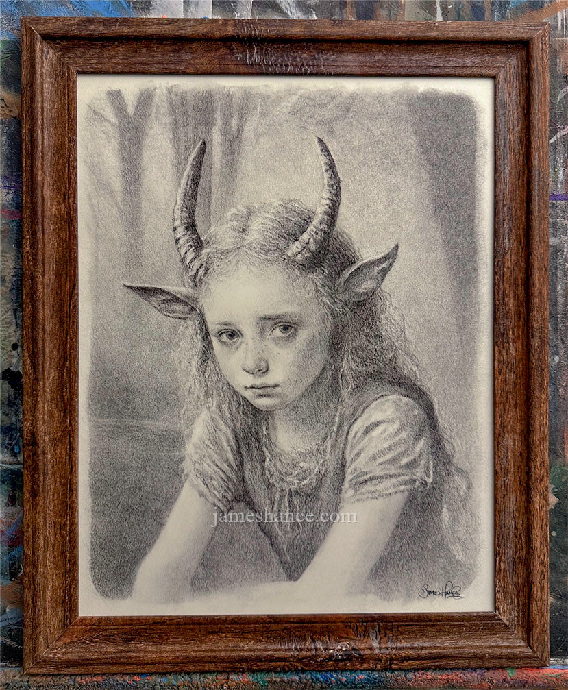 Fawn Original Framed Drawing Art By James Hance fawn-original-framed-drawing-art-by-james-hance