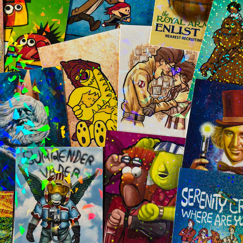 "Pop Culture Parody Mash-Ups" Trading Cards – Art by James Hance