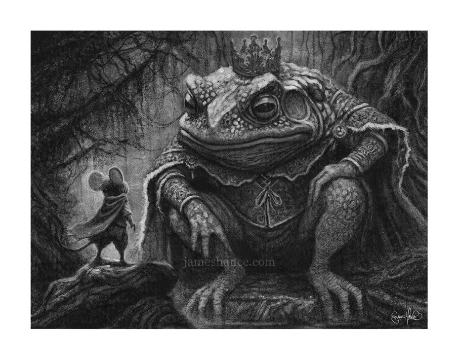 Walnut Confronts The Toad King – Art by James Hance