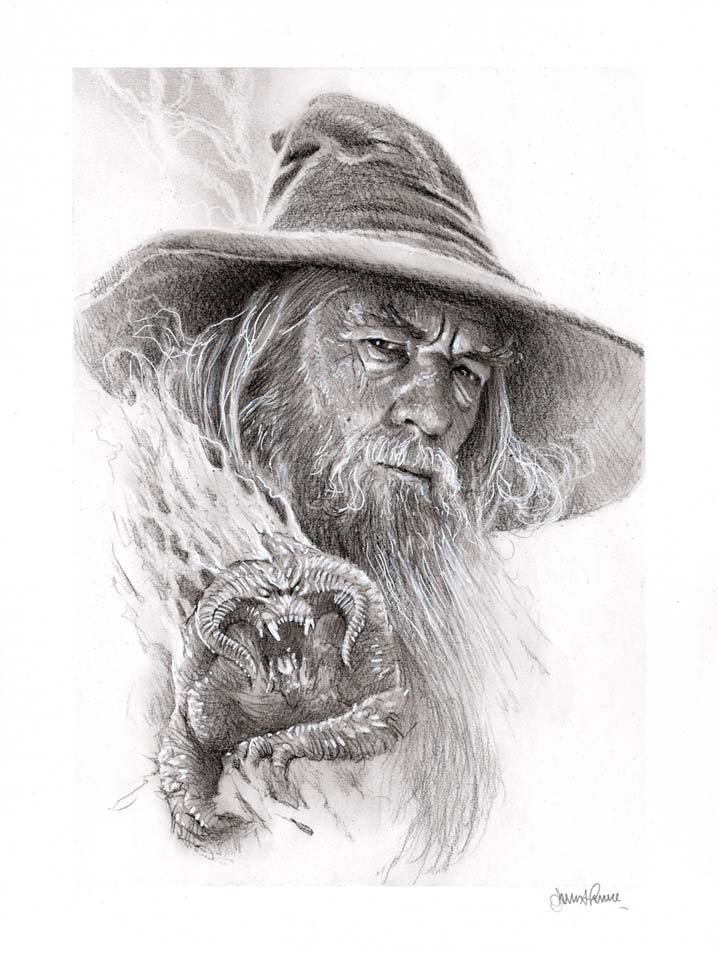 Gandalf (Original Charcoal Drawing) – Art by James Hance